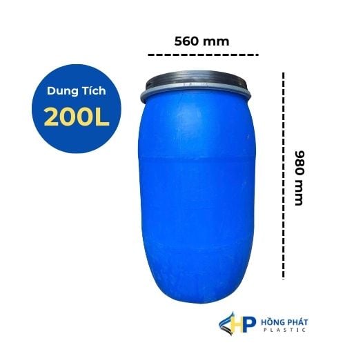 Thùng phuy nhựa 200L đã qua sử dụng giá tốt | Hồng Phát Plastic