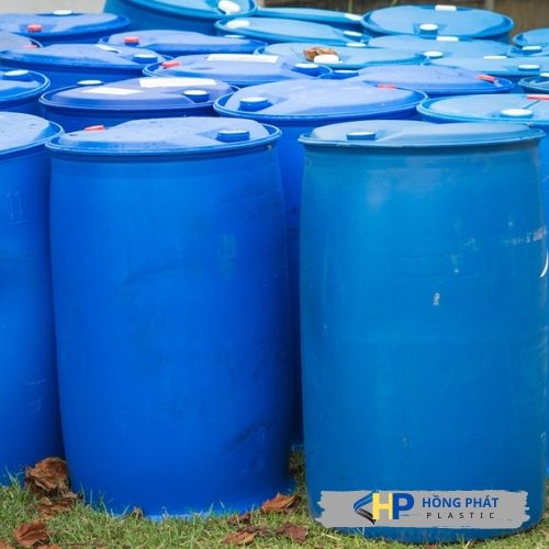 Thùng phuy nhựa cũ nắp liền 200L 1 đai giá tốt | Hồng Phát Plastic