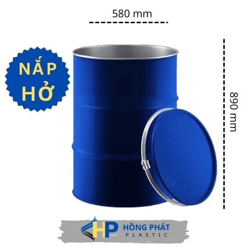 Thùng phuy sắt 200L nắp kiềng đã qua sử dụng | Hồng Phát Plastic