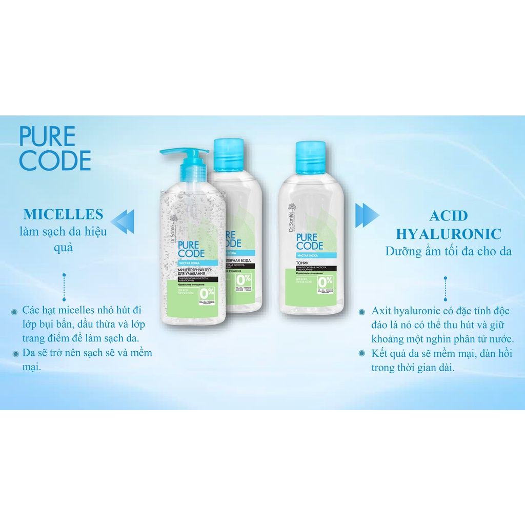 Nước tẩy trang Dr. Sante Pure Code micellar dành cho mọi loại da - Bio ...