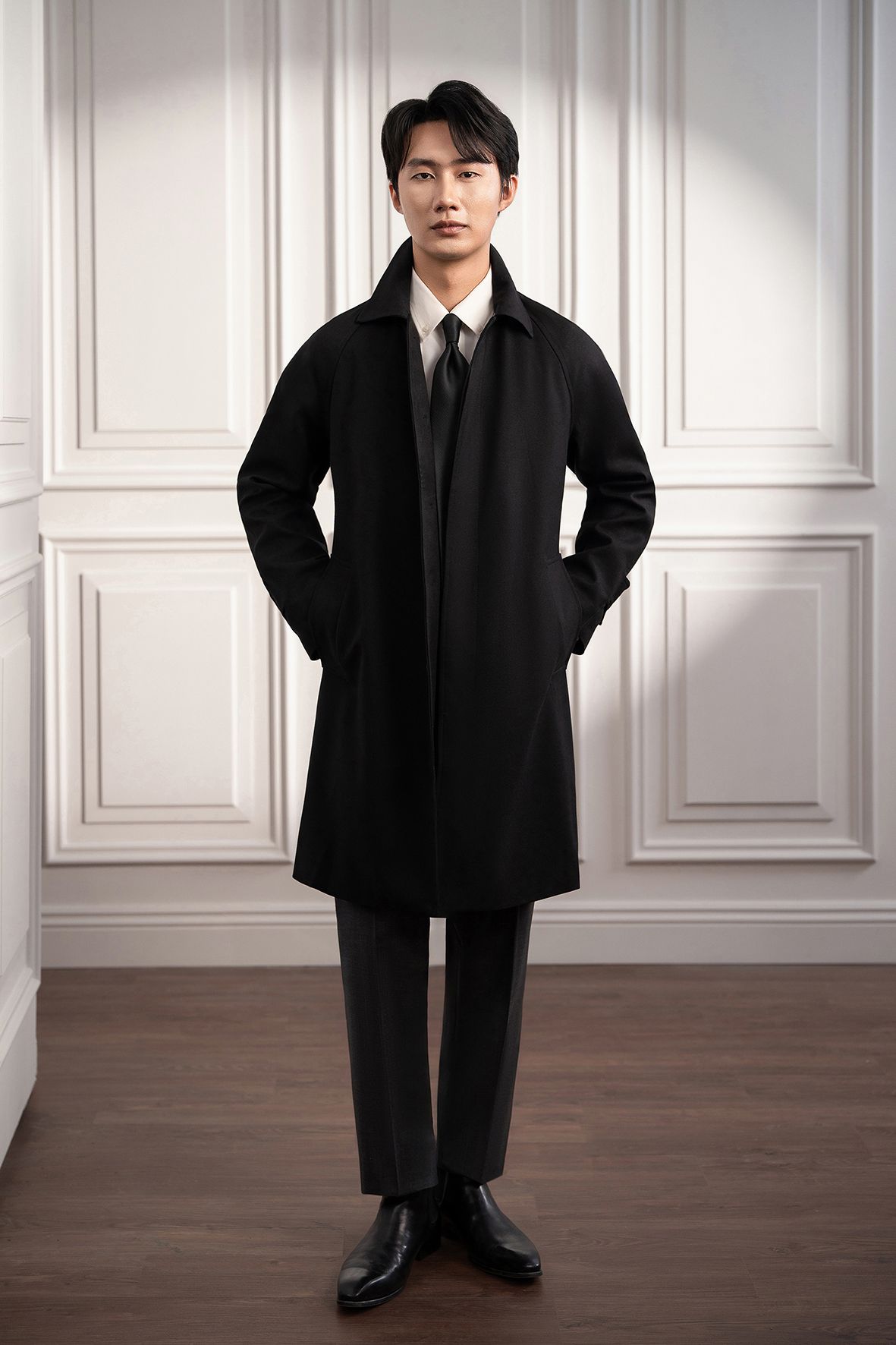 Măng tô đen trơn dáng thắt lưng - MT003 – ADAM STORE - Thương hiệu ...