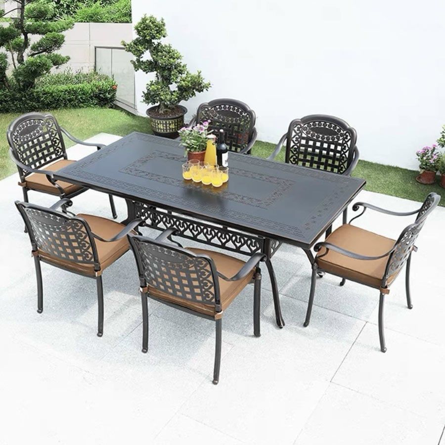 Bàn Chữ Nhật Nhôm Đúc Ngoài Trời DPBV14C