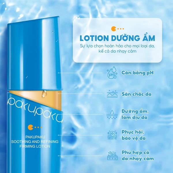 Lotion dưỡng ẩm, làm dịu và săn chắc da Pakupaku Soothing & Refining F