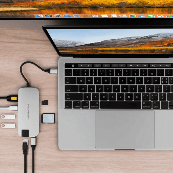 Hub/ Cổng Chuyển USB Type-C SLIM 8in1 HyperDrive HDMI, USB-C, USB-A, S