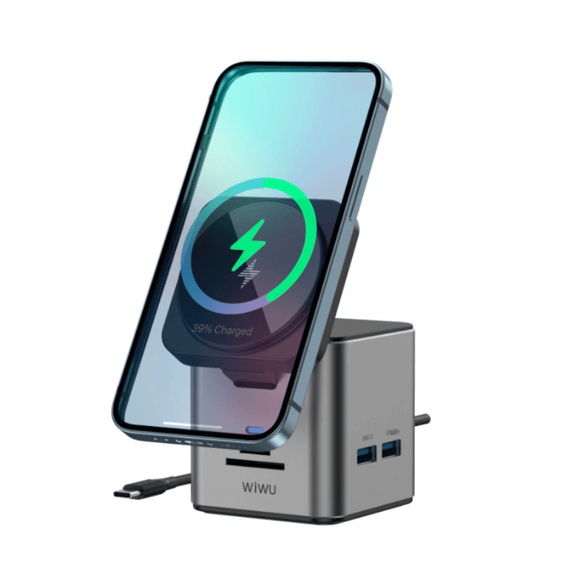 Dock Sạc WiWU Cube Hub 9in1 USB-C Wi-W025 Tương Thích HDMI Cho MacBook