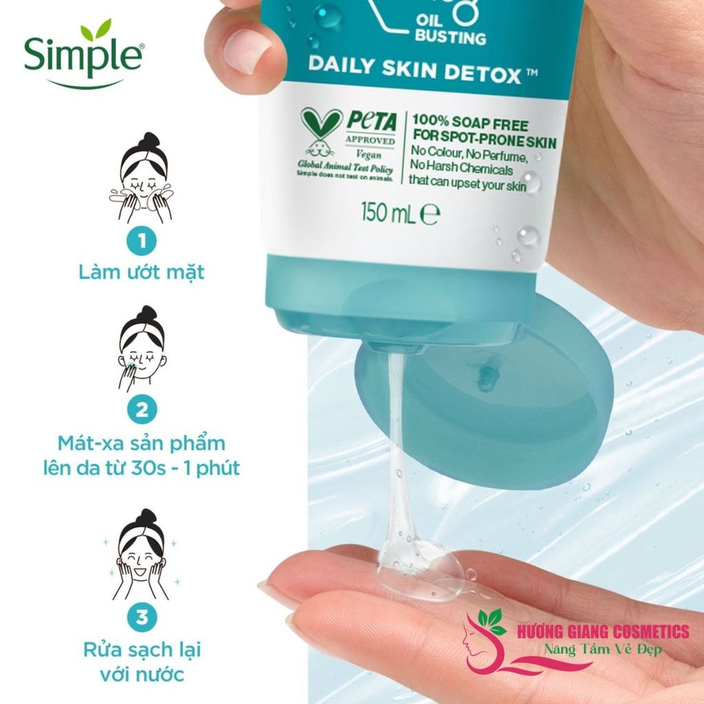 Sữa Rửa Mặt SIMPLE PURIFYING GEL WASH 150ML Dành Cho Da Dầu Mụn