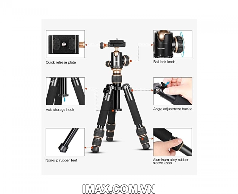 Chân máy ảnh Tripod Beike QZSD-166A – iMax