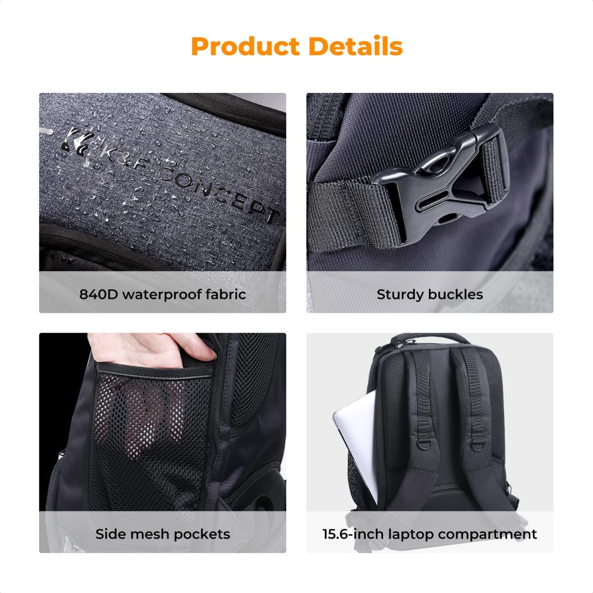 Ba lô máy ảnh K&F concept KF13.164, 15.6" Lap – iMax.com.vn