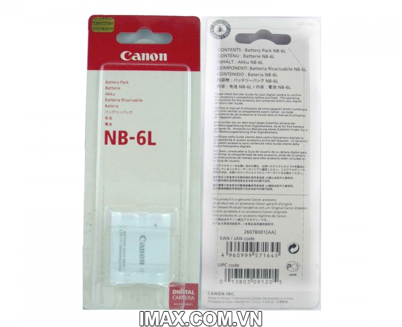 Pin máy ảnh Canon NB-6L, Dung lượng cao – iMax.com.vn
