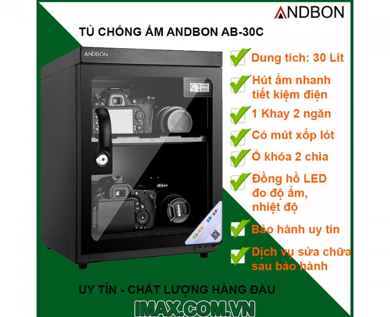 Tủ chống ẩm Andbon AB-30C, 30Lít – iMax.com.vn