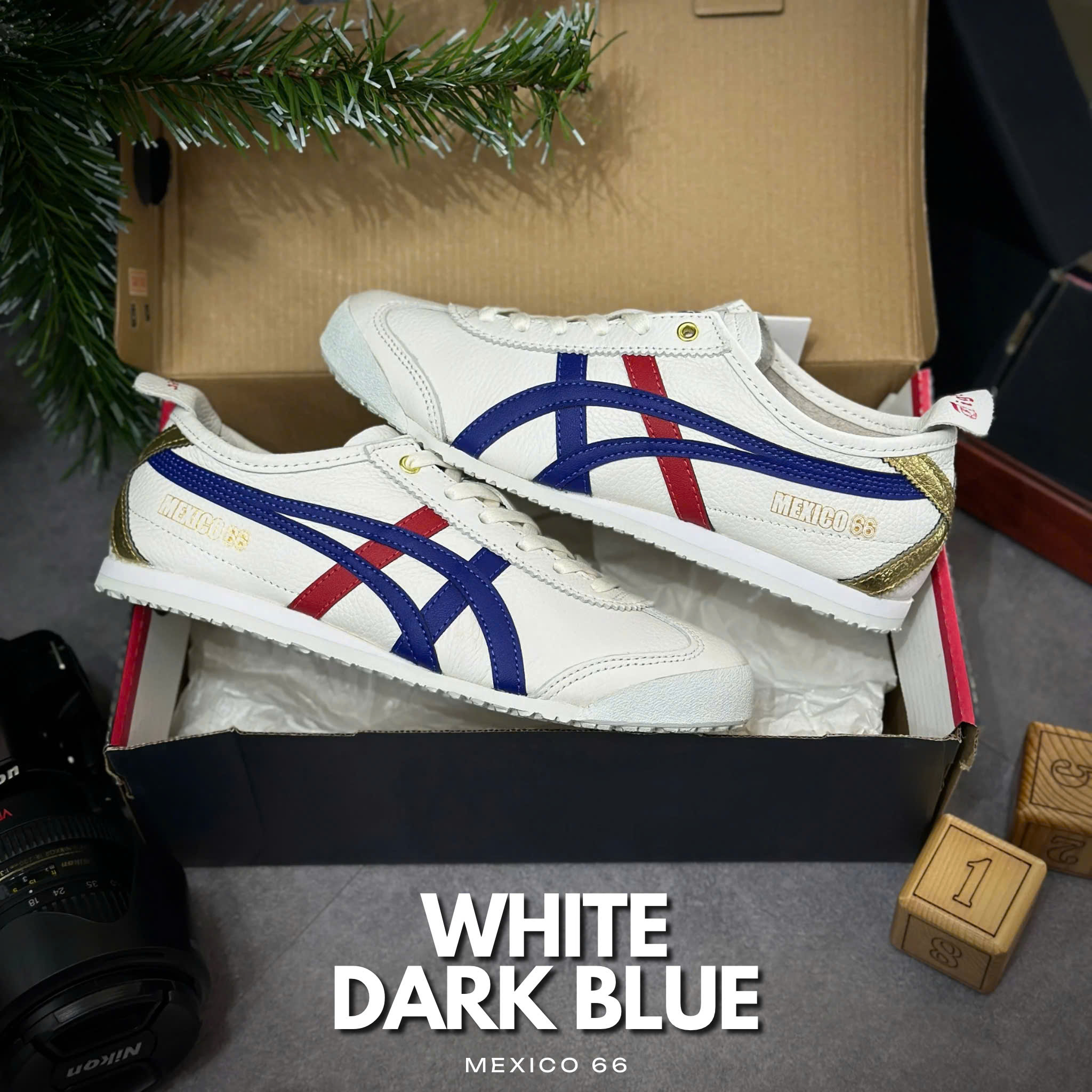 N&N Shoes Shop | Giày Onitsuka Tiger Mexico 66 White Dark Blue 1183B511.100
