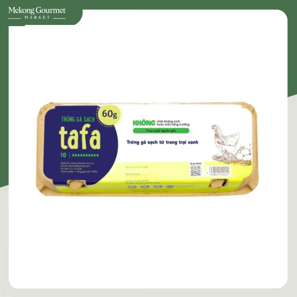 Trứng gà sạch Tafa 600gr (hộp nhựa) – MekongGourmet