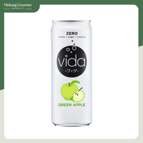 Nước ngọt có gas không calo vị táo xanh Vida 325ml – MekongGourmet