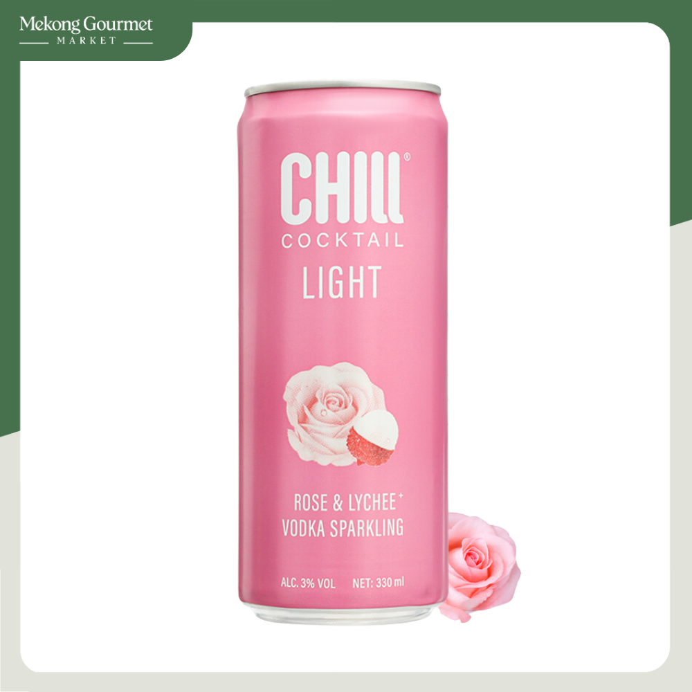 Nước trái cây lên men Chill Light Rose& Lychee Vodka Cocktail 3% 330ml ...