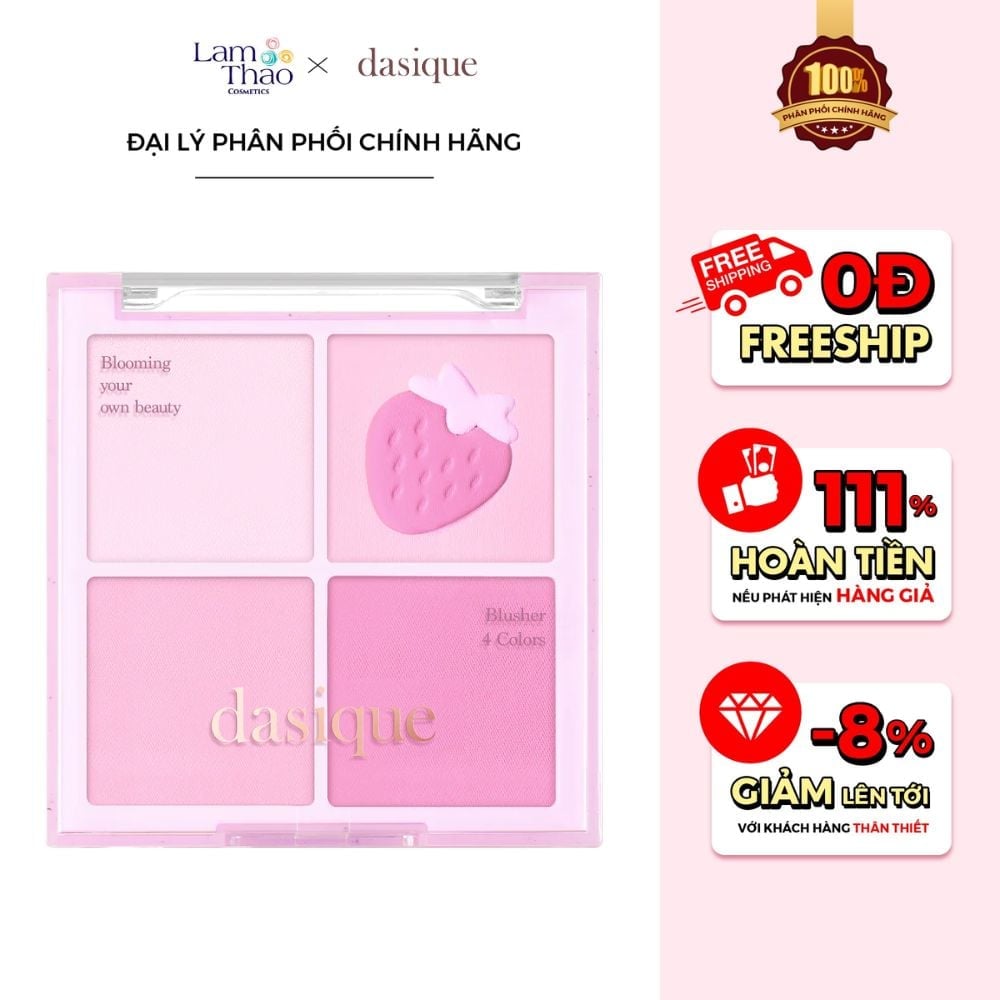 Phấn Má Hồng 4 Ô Dasique Blending Mood Cheek – Lam Thảo Cosmetics