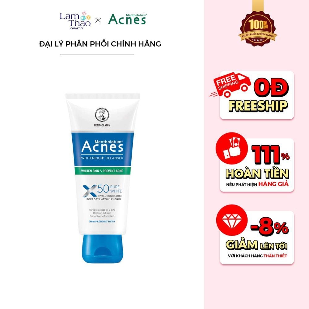 Sữa Rửa Mặt Dưỡng Sáng Và Ngăn Ngừa Mụn Acnes Pure White Cleanser – Lam ...
