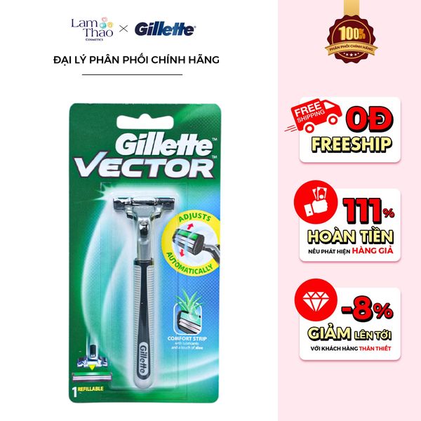 Dao Cạo Lưỡi Kép Gillette Vector Plus Razor 1Up – Lam Thảo Cosmetics