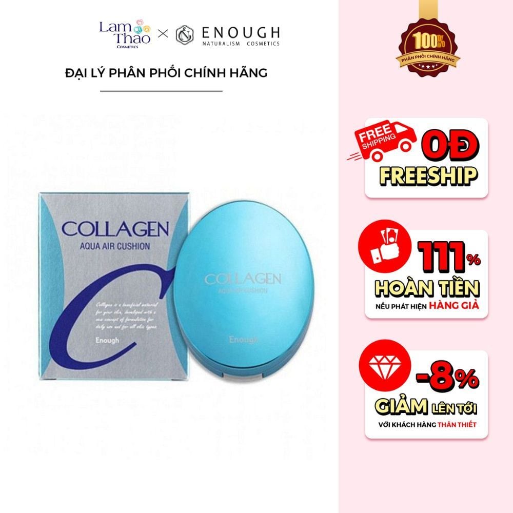 Phấn Nước Enough Collagen Aqua Air Cushion – Lam Thảo Cosmetics