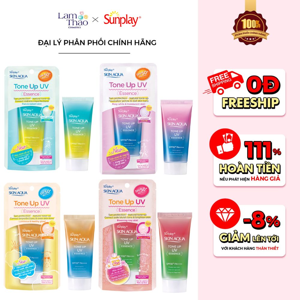 Tinh Chất Chống Nắng Nâng Tone Hiệu Chỉnh Sắc Da Sunplay Skin Aqua Ton – Lam Thảo Cosmetics