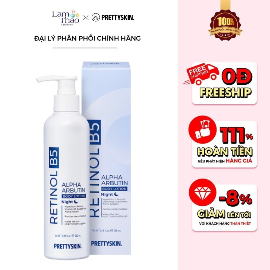 Kem Dưỡng Thể Trắng Da Ban Đêm Body Treatment Pretty Skin Retinol B5 A ...