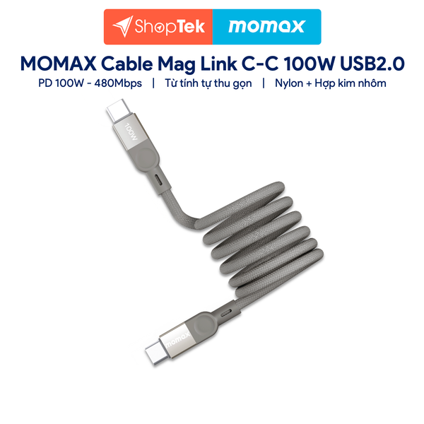 MOMAX Cable Mag Link C-C 100W USB2.0 – SHOPTEK