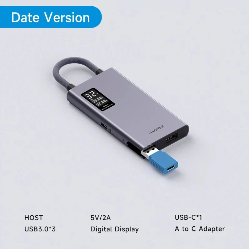 USB C Hub With LCD Display Type C Multiport – SHOPTEK