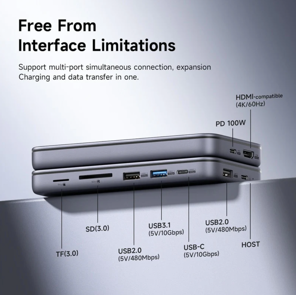 9 in 1 USB C HUB with M.2 NVMe/SATA SSD Enclosure – SHOPTEK