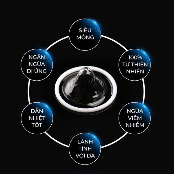 Bao cao su siêu mỏng OLO 0.01 màu đen, nhiều gel, hộp 10 cáiBao cao su OLO 0.01 màu đen – HY STORE