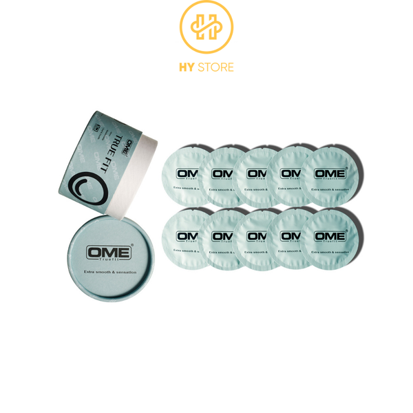 Bao cao su OME TRUE FIT hương Bạc hà,ôm sát, siêu mõng - Hộp 10 cái Bao cao su OME TRUE FIT ...