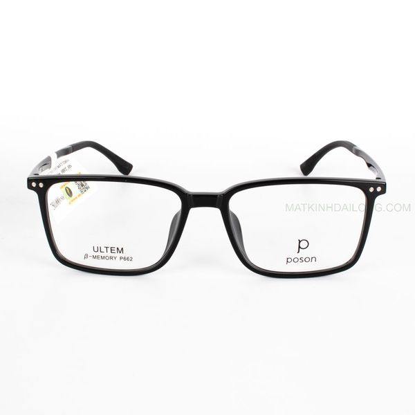 GỌNG KÍNH POSON PS662 NHỰA ULTEM VUÔNG NAM, NỮ – MẮT KÍNH ĐẠI LONG