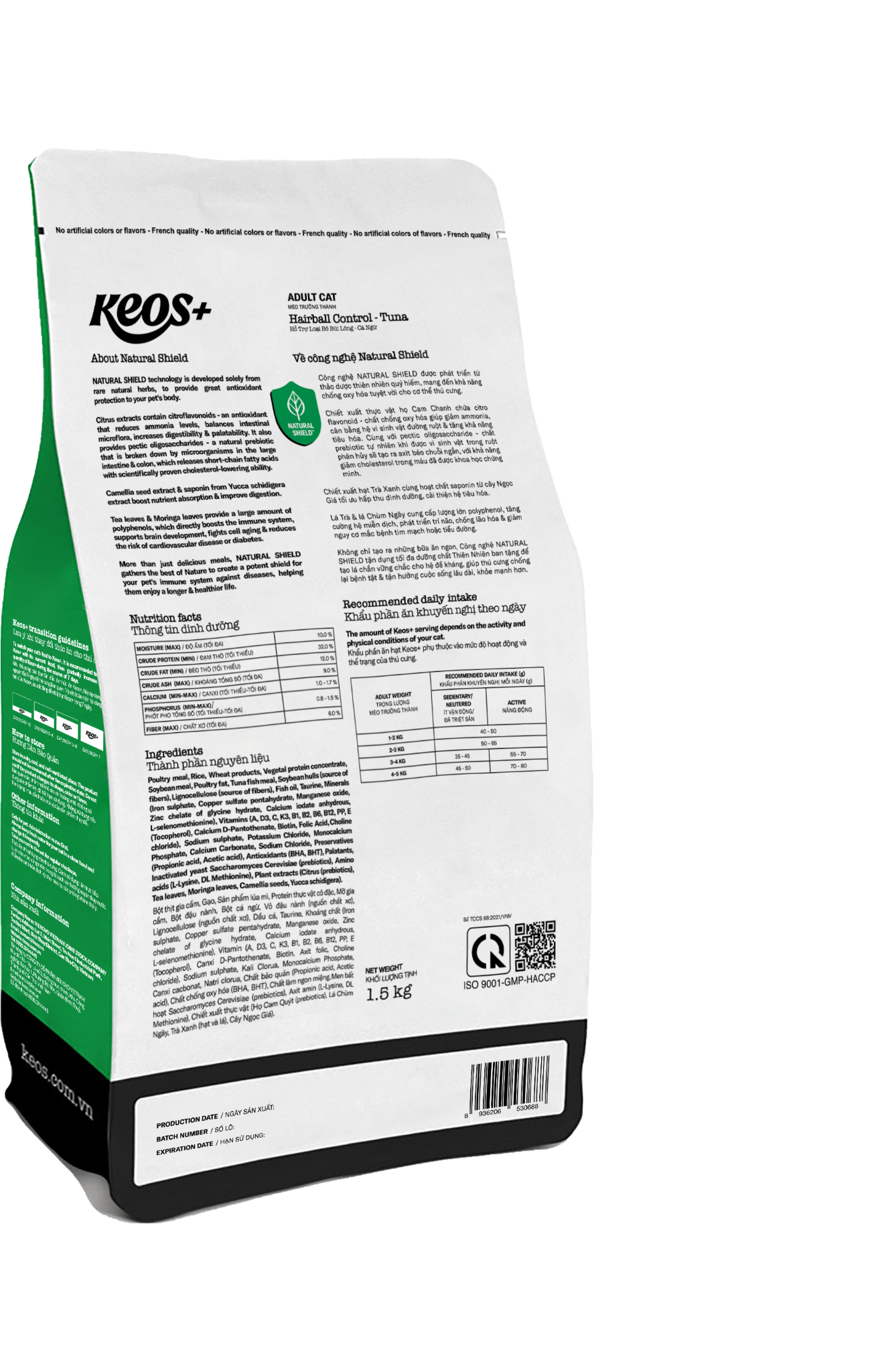 Hạt Keos+ hỗ trợ giảm búi lông cho mèo (350gr - 7kg) – KEOS PET FOOD