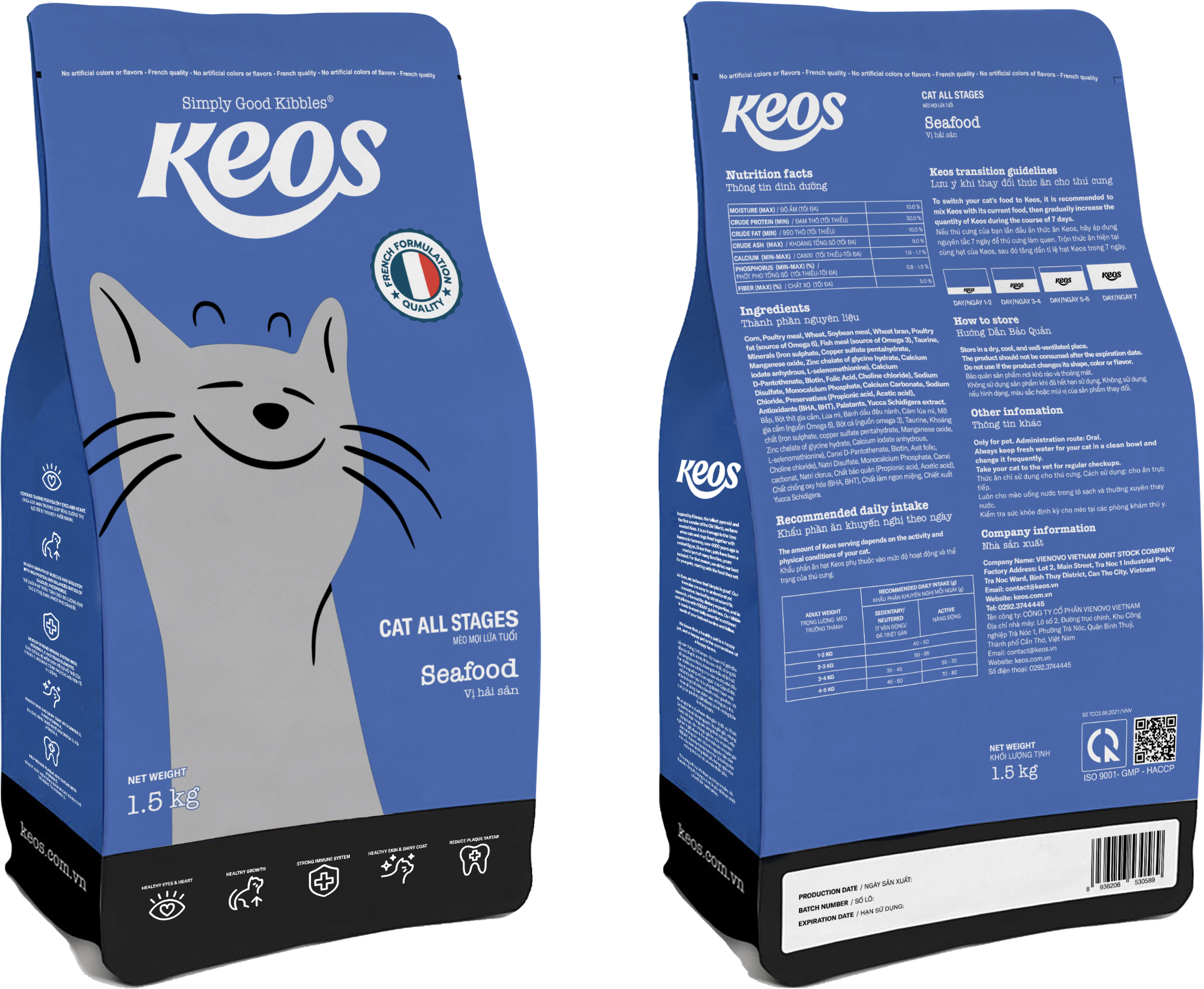 Hạt Keos cho mèo mọi lứa tuổi vị hải sản (350gr - 7kg) – KEOS PET FOOD
