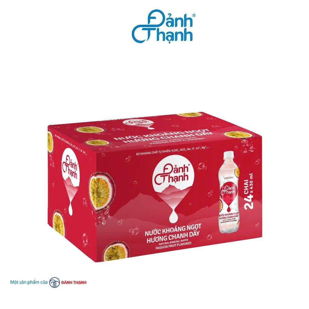Đảnh Thạnh Nước khoáng kiềm có ga Hương Chanh chai PET 430ml (Thùng 24 ...