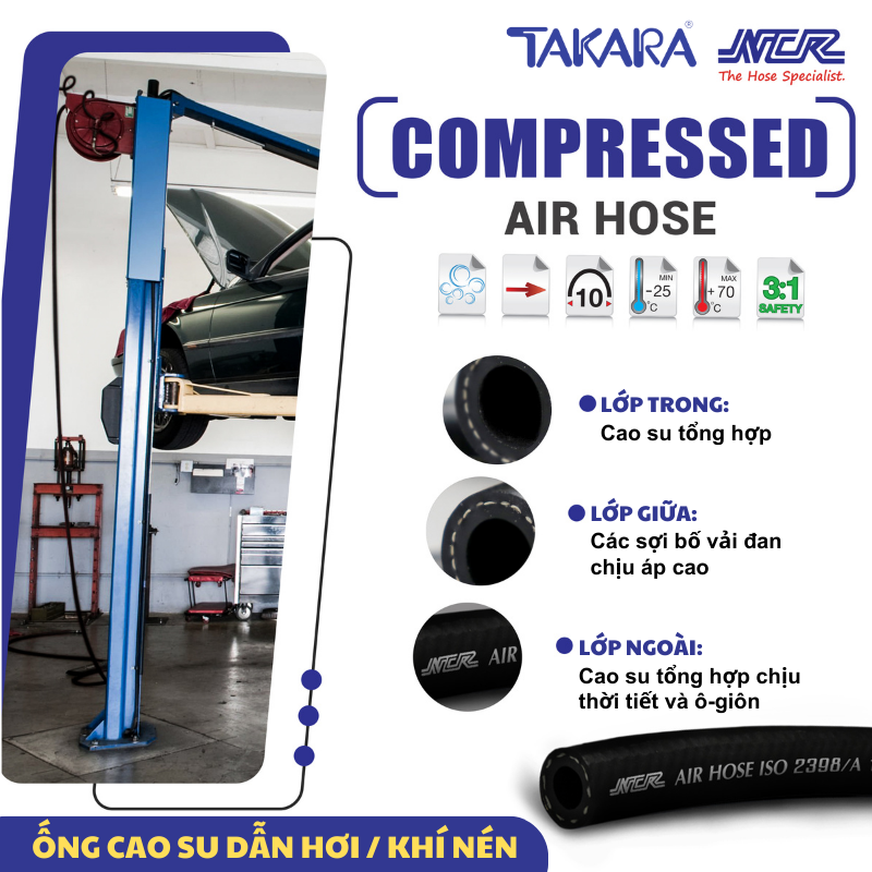 Ống cao su dẫn hơi khí Takara air30 - WP 150PSI (air compressor hose ...