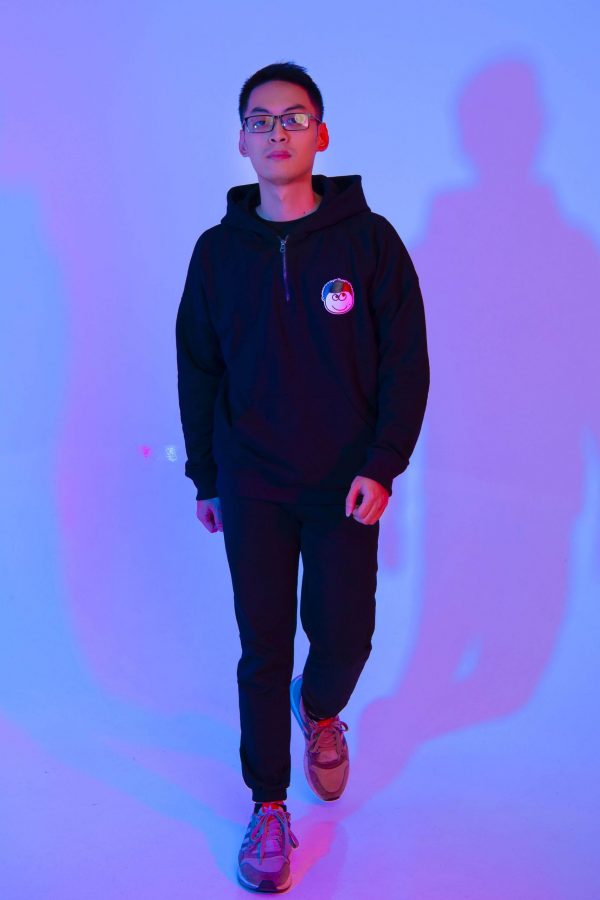 Áo hoodie Mixi đen khoá ngực