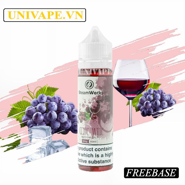 Steamworks Juice Rượu Vang Nho Freebase