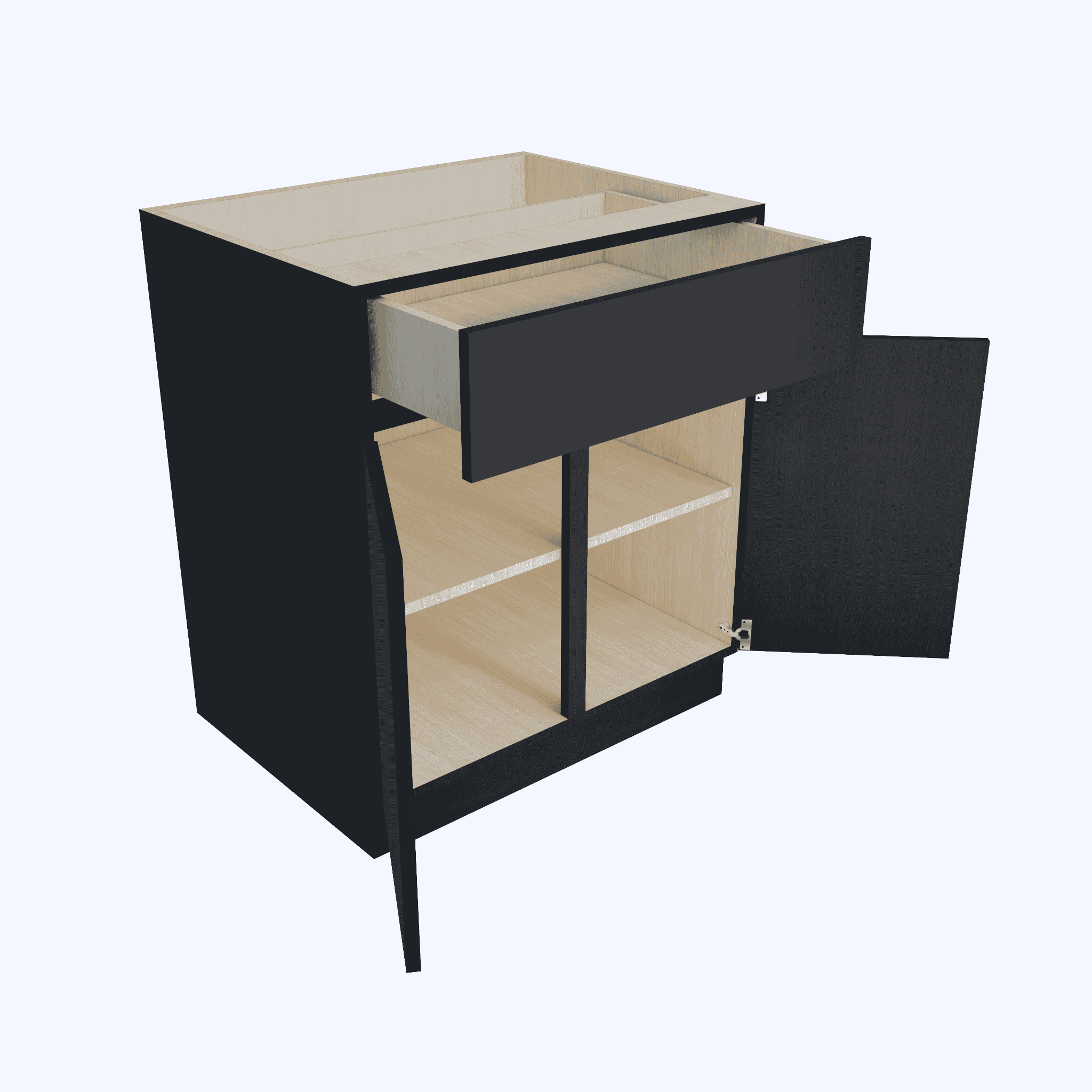 Shaker 1-Drawer 2-Door Inset Base Cabinet – Easy Cabinet