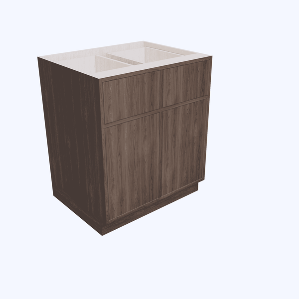 Flat Panel 2-Drawer 2-Door Inset Base Cabinet – Easy Cabinet