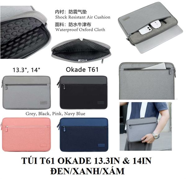 Túi chống sốc 13.3" OKADE T61 ( màu xám ) vi tính Hoàng Phong - Máy ...