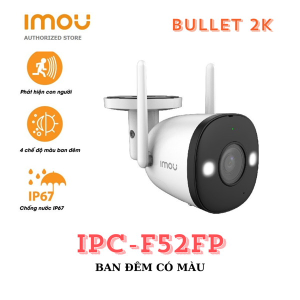 Camera wifi IMOU IPC F52FP 5MP (ngoài trời, tích hợp mic ko loa, có mà ...
