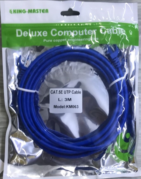 Cáp mạng bấm sẵn UTP Cat 5 - 3m km063 vi tính Hoàng Phong - Máy Tính, Máy In, Mực in, Camera ...