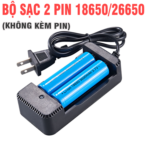 Bộ Sạc Pin Đôi 18650 3.7V ( Sạc 2 Pin Cùng Lúc - Có Mạch Bảo Vệ Pin ...
