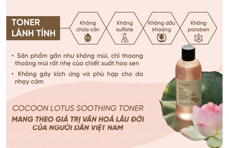 Toner The Cocoon Original Nước Sen Hậu Giang Lotus Soothing Dịu Lành ...