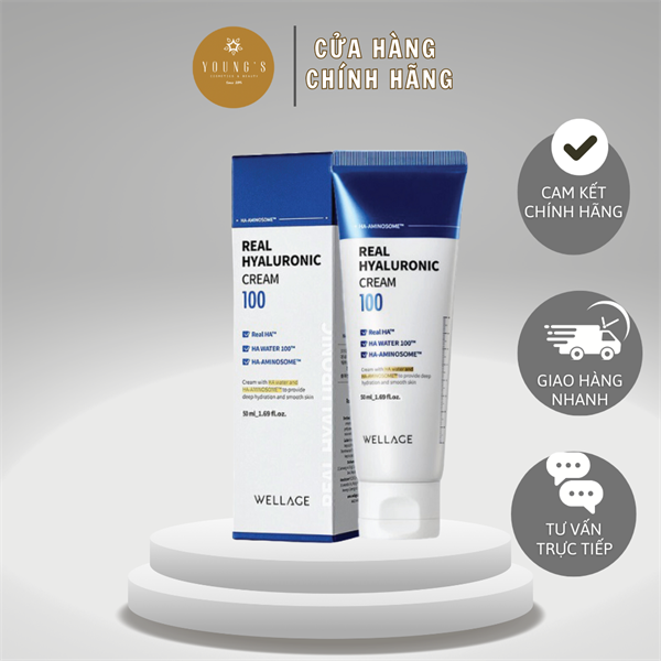 Kem Wellace Real Hyaluronic Cream 100 Phục Hồi, Dưỡng Ẩm, Cấp Nước Đa ...