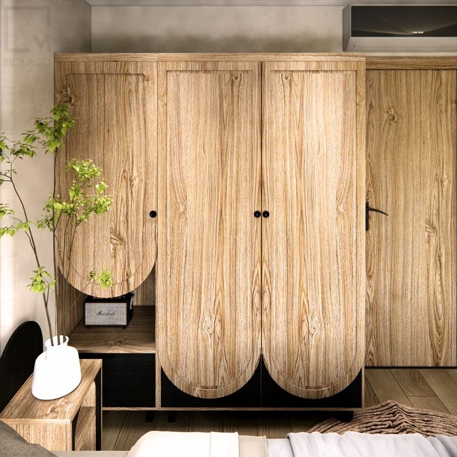 Tủ quần áo gỗ nhiều kích thước K009 Rattan | Molago – Nội Thất Giá Xưởng