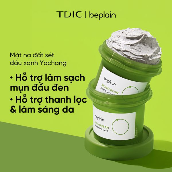 Mặt Nạ Đất Sét Sạch Sâu, Giảm Mụn Đầu Đen BEPLAIN Mung Bean Pore Clay