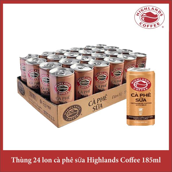 Thùng 24 Lon Cà Phê Sữa Highlands Coffee 185ml/lon – SenMart