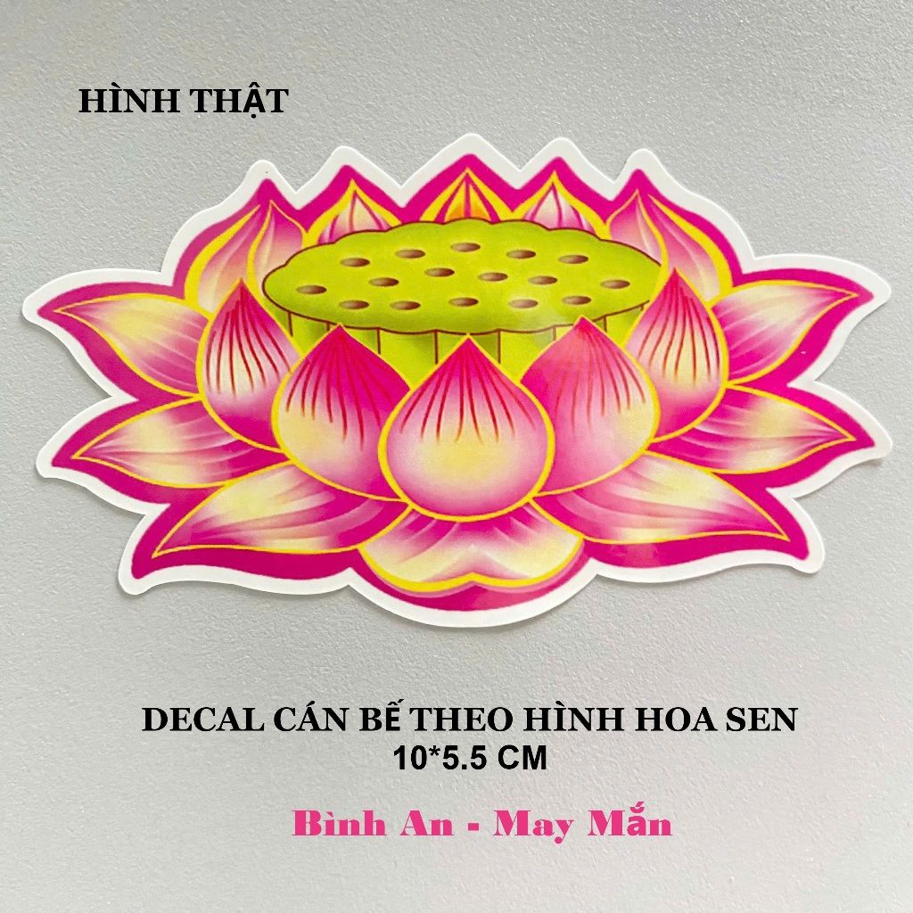 Miếng dán decal hoa sen dán trang trí may mắn bình an – HOA BẢO