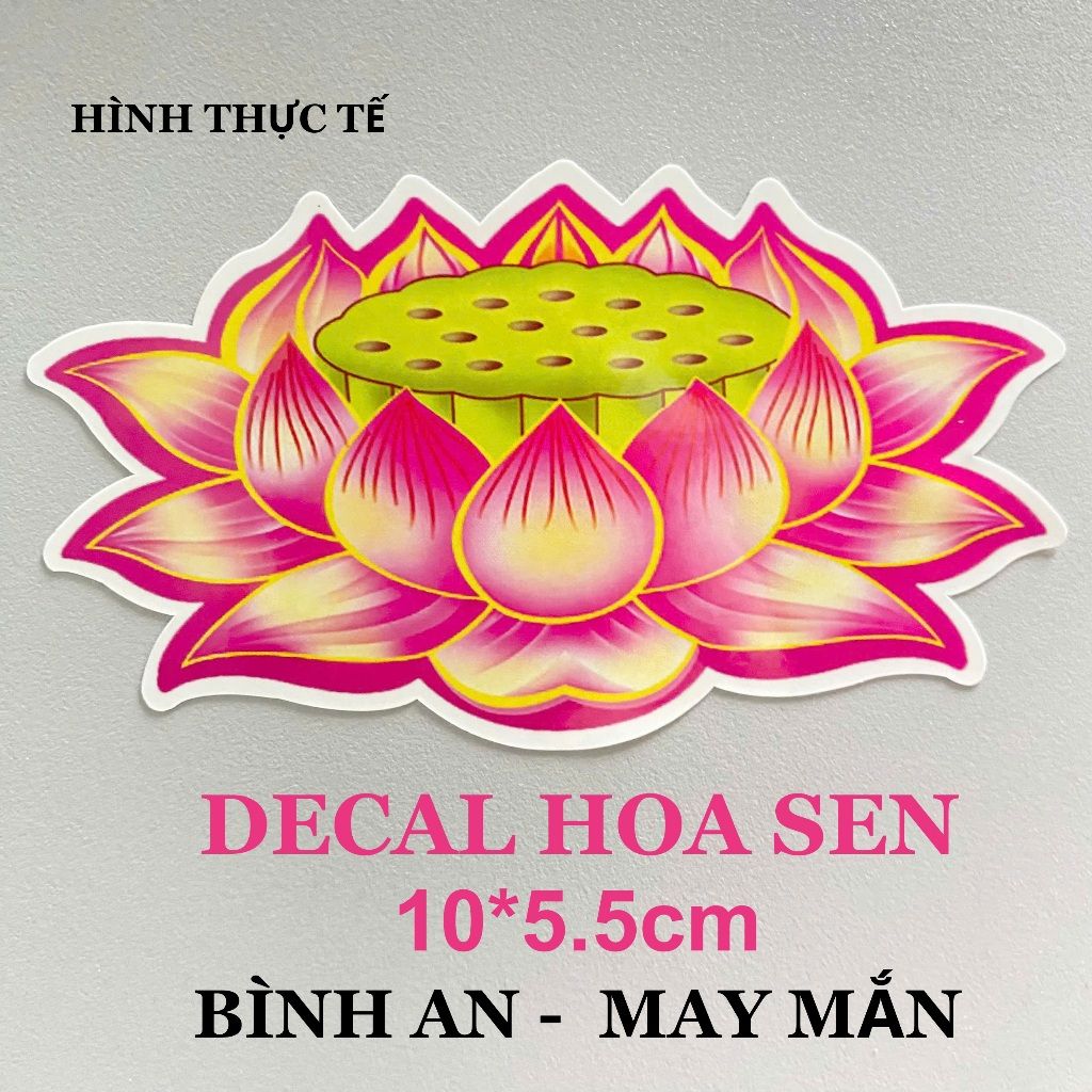 Miếng dán decal hoa sen dán trang trí may mắn bình an – HOA BẢO