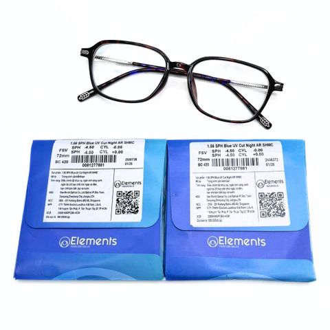 Tròng Kính ELEMENTS BLUE UV CUT NIGHT AR 1.56 – Yoon
